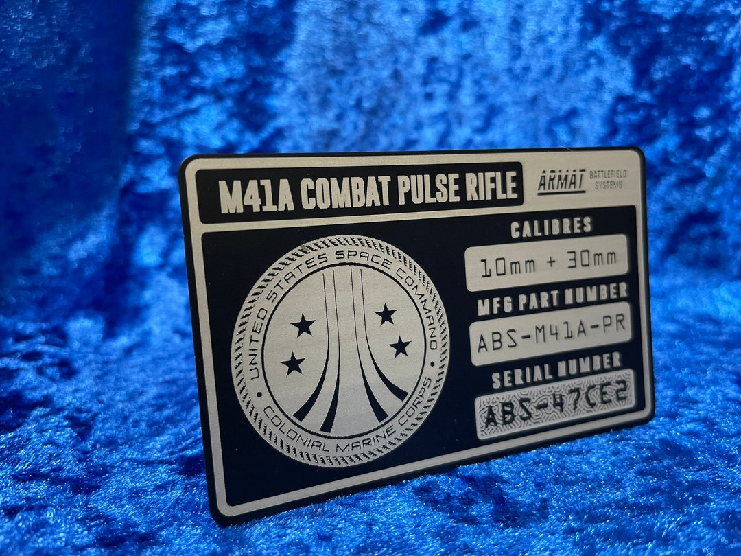 Aliens Pulse Rifle Plaque. Sturdy Aluminium Etched Plaque for Your M41A ...