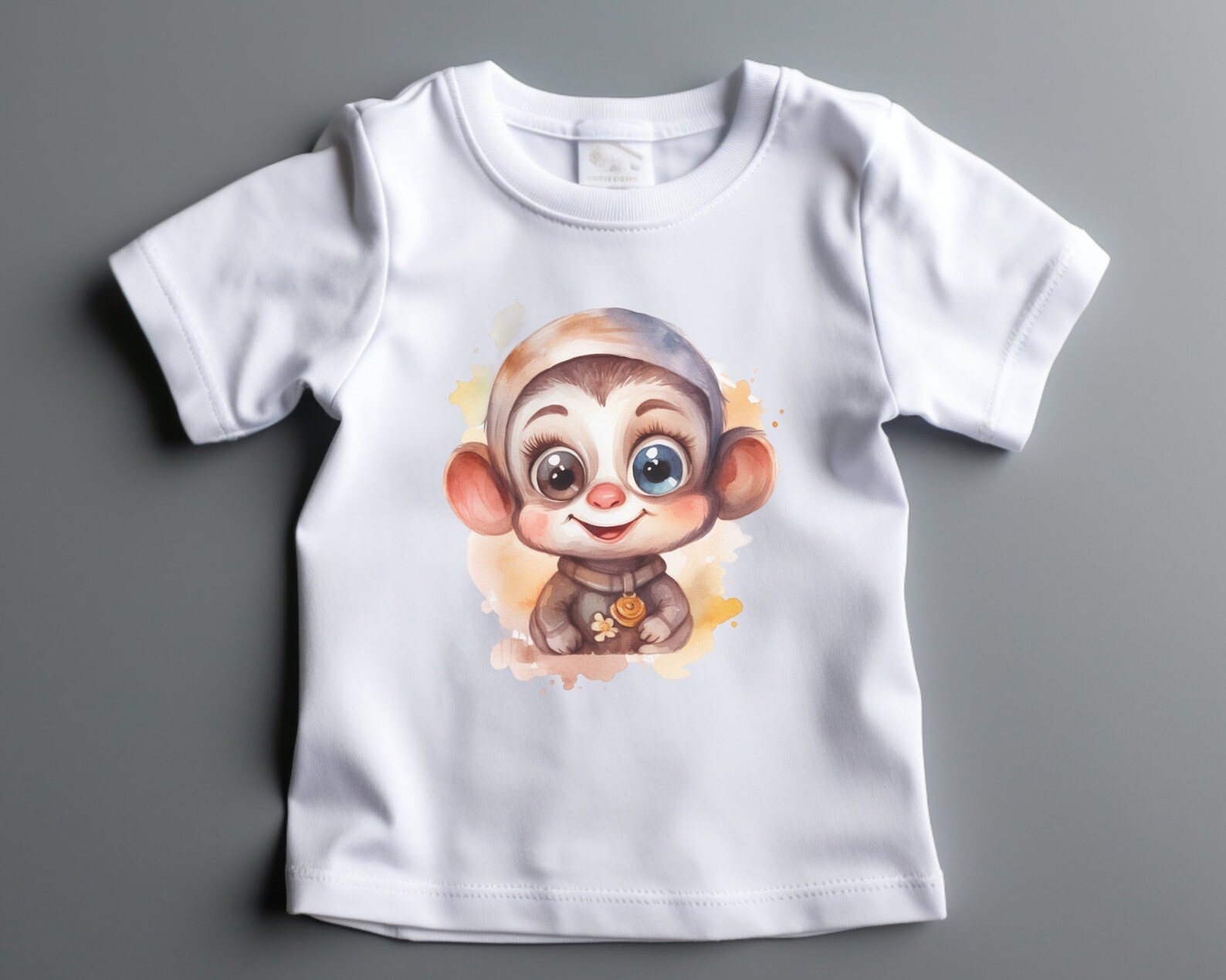 Watercolor Animal Clipart - Cute Monkey Clipart - Monkey Watercolor ...