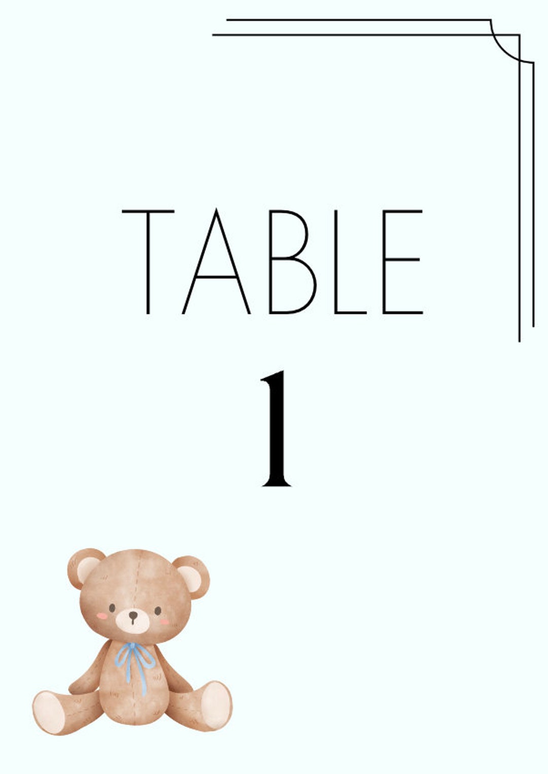 Baby Bear Table Numbers, Printable Digital Download - Etsy