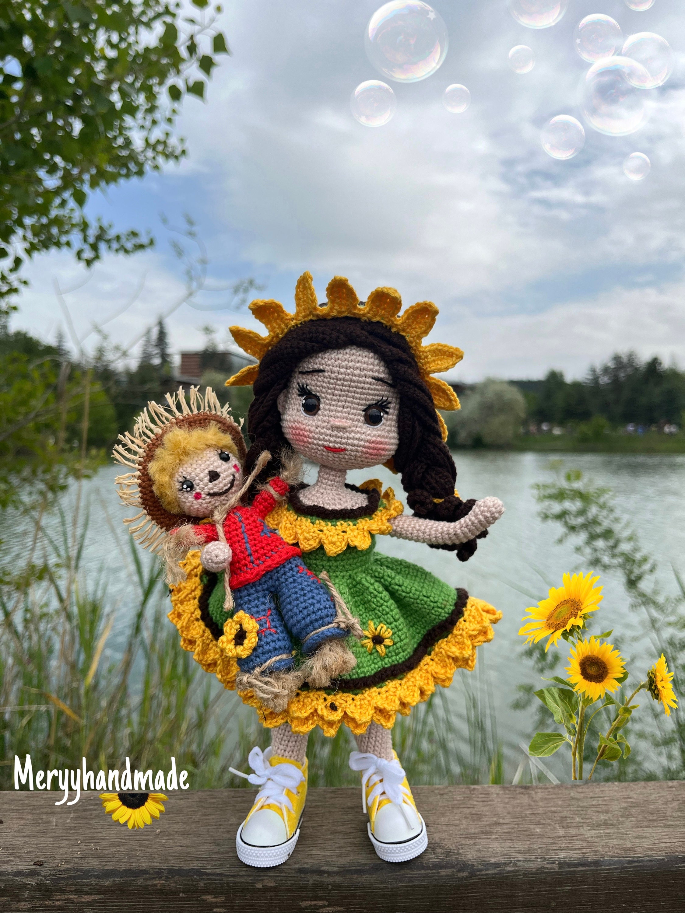 Crochet Sunflower Doll Pattern, PDF Crochet Patterncrochet Doll English ...