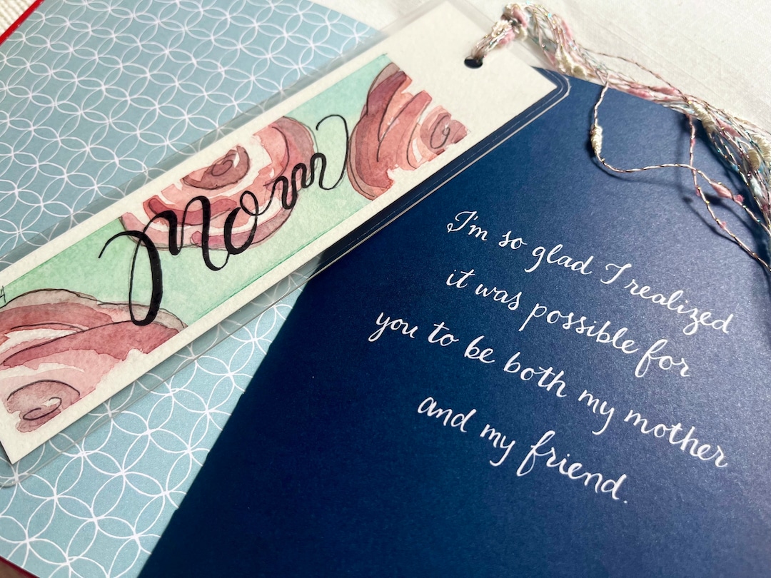 Mother's Day Bookmark, Bookmark for Mom With Flowers, Watercolor ...