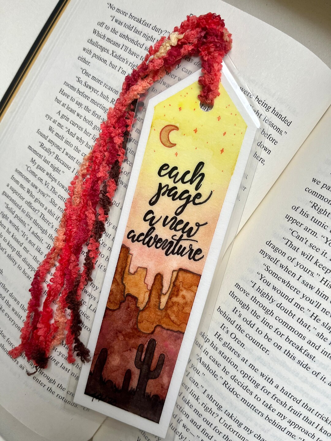 Desert Canyon Bookmark, Watercolor Desert Bookmark, Handmade Watercolor ...