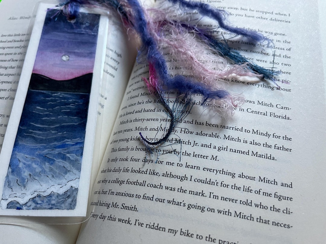 Ocean Bookmark, Beach Bookmark, Watercolor Bookmark, Handmade Bookmark ...
