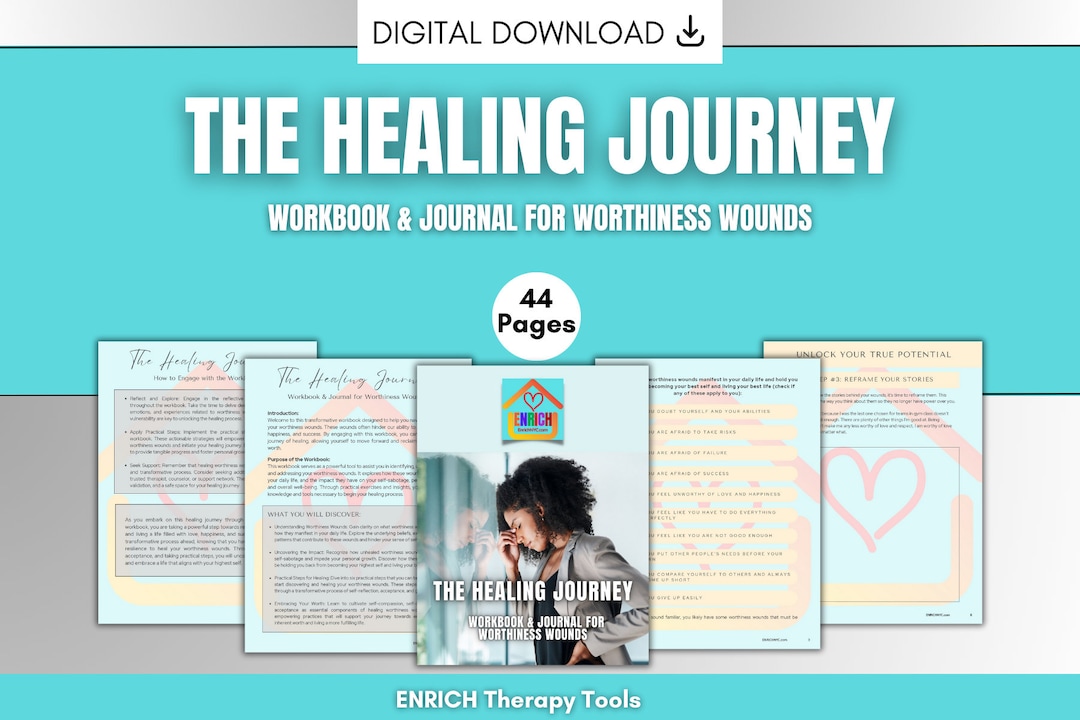 The Healing Journey Journal, Workbook and Journal for Worthiness Wounds ...