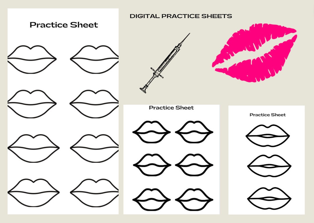 Lip Practice Sheet - Etsy