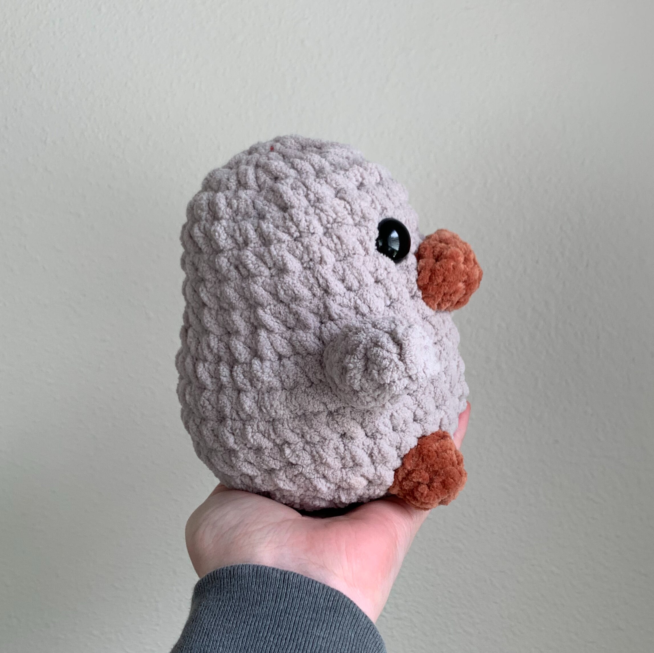 Handmade Crochet Grey Duck, Bernat Blanket Yarn Crochet Amigurumi ...