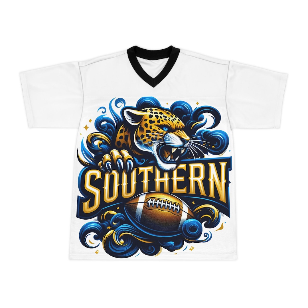 Southern University Jaguars Football Jersey - Blue and Gold Fan Apparel ...