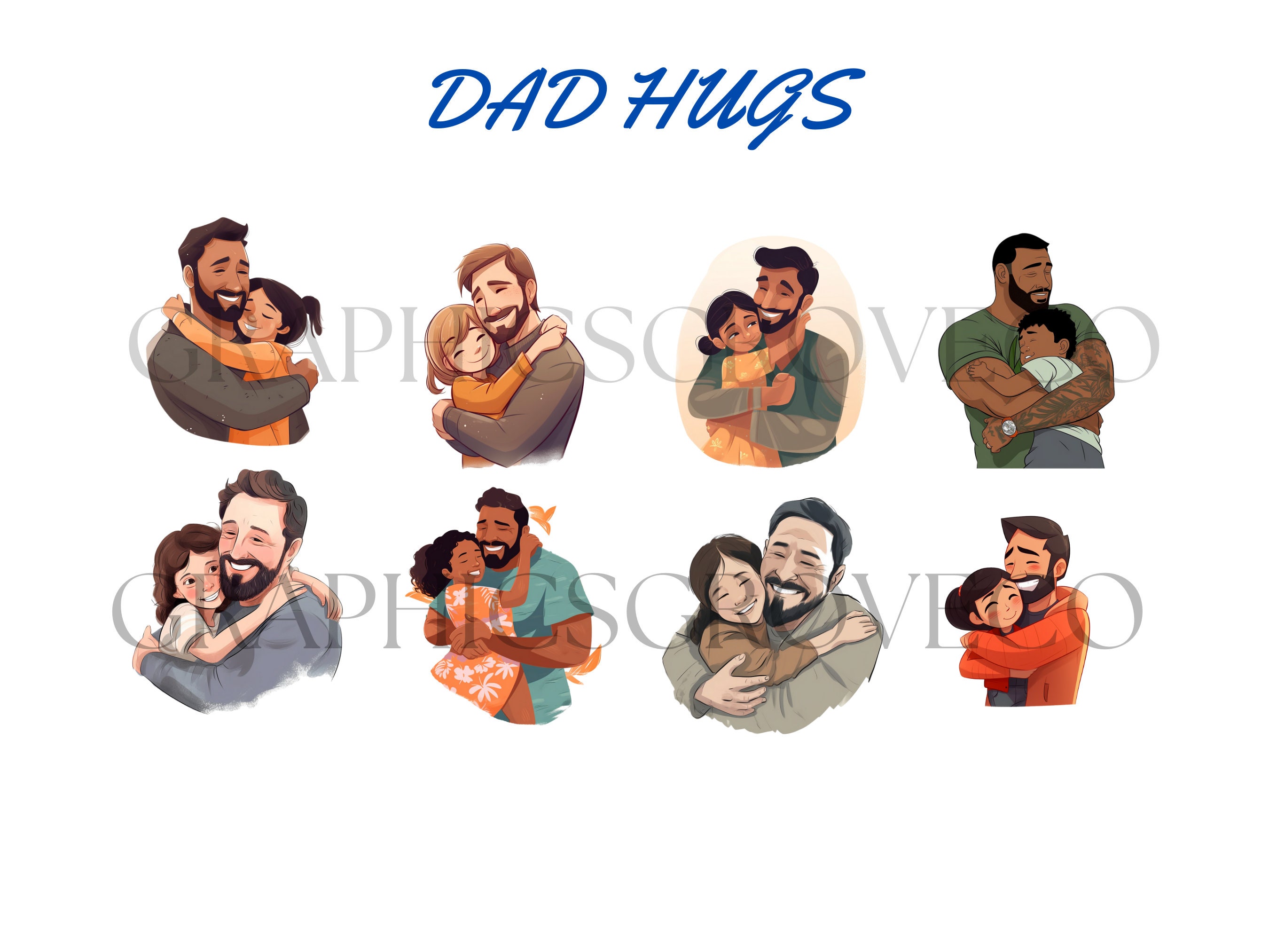 Father Day Gift Art Fathers Day Card Cute Dad Present Son Gift Daughter ...