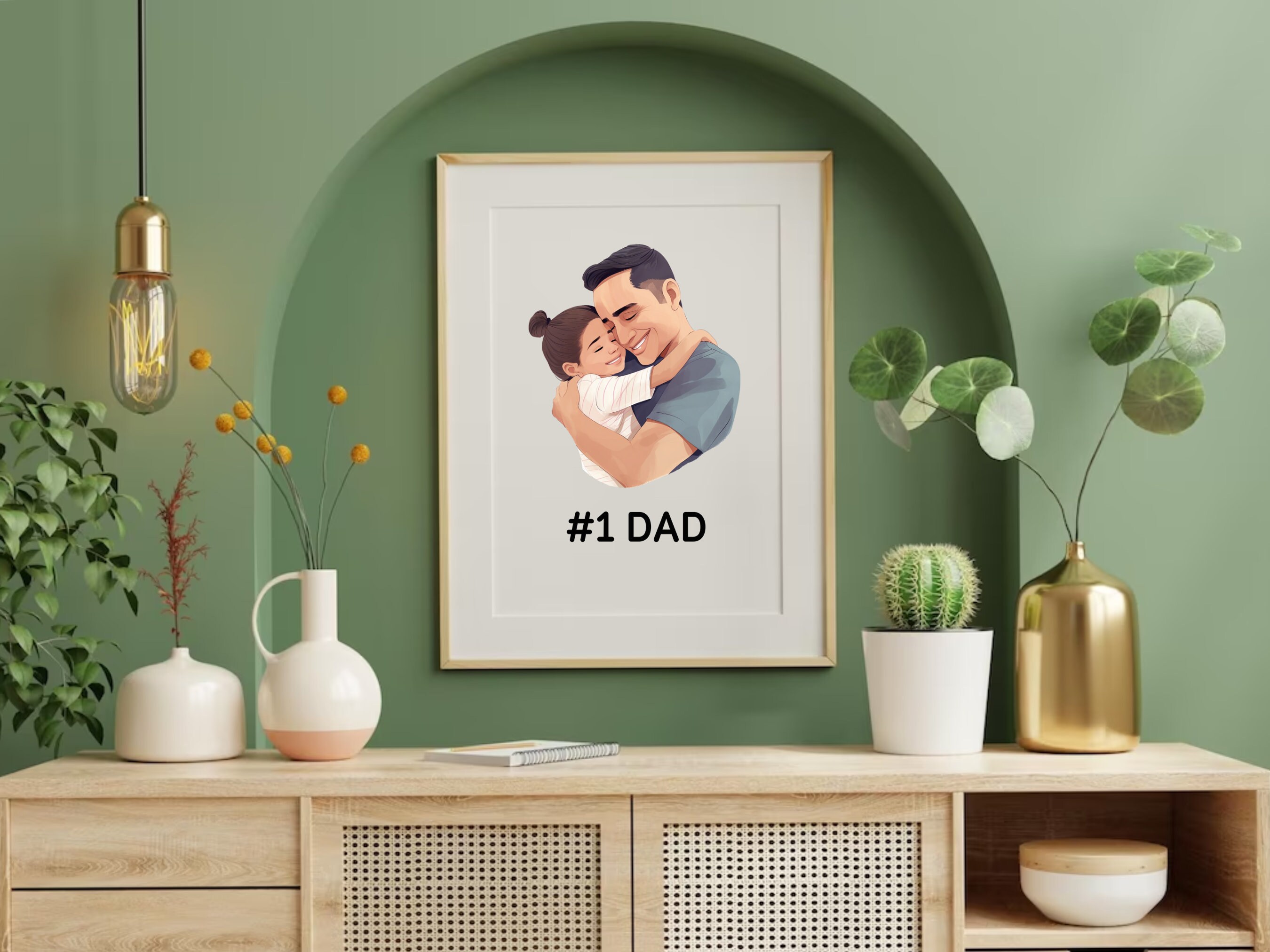 Father Day Gift Art Fathers Day Card Cute Dad Present Son Gift Daughter ...