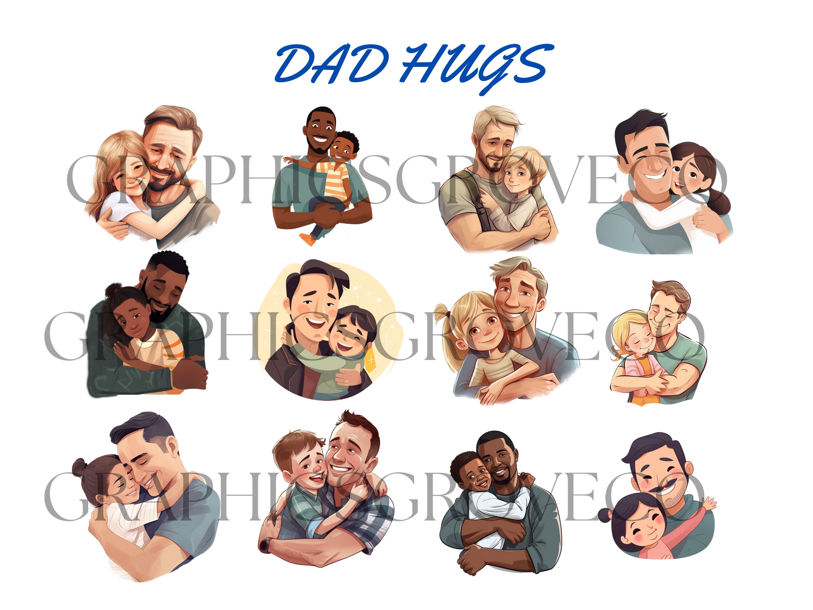 Father Day Gift Art Fathers Day Card Cute Dad Present Son Gift Daughter ...
