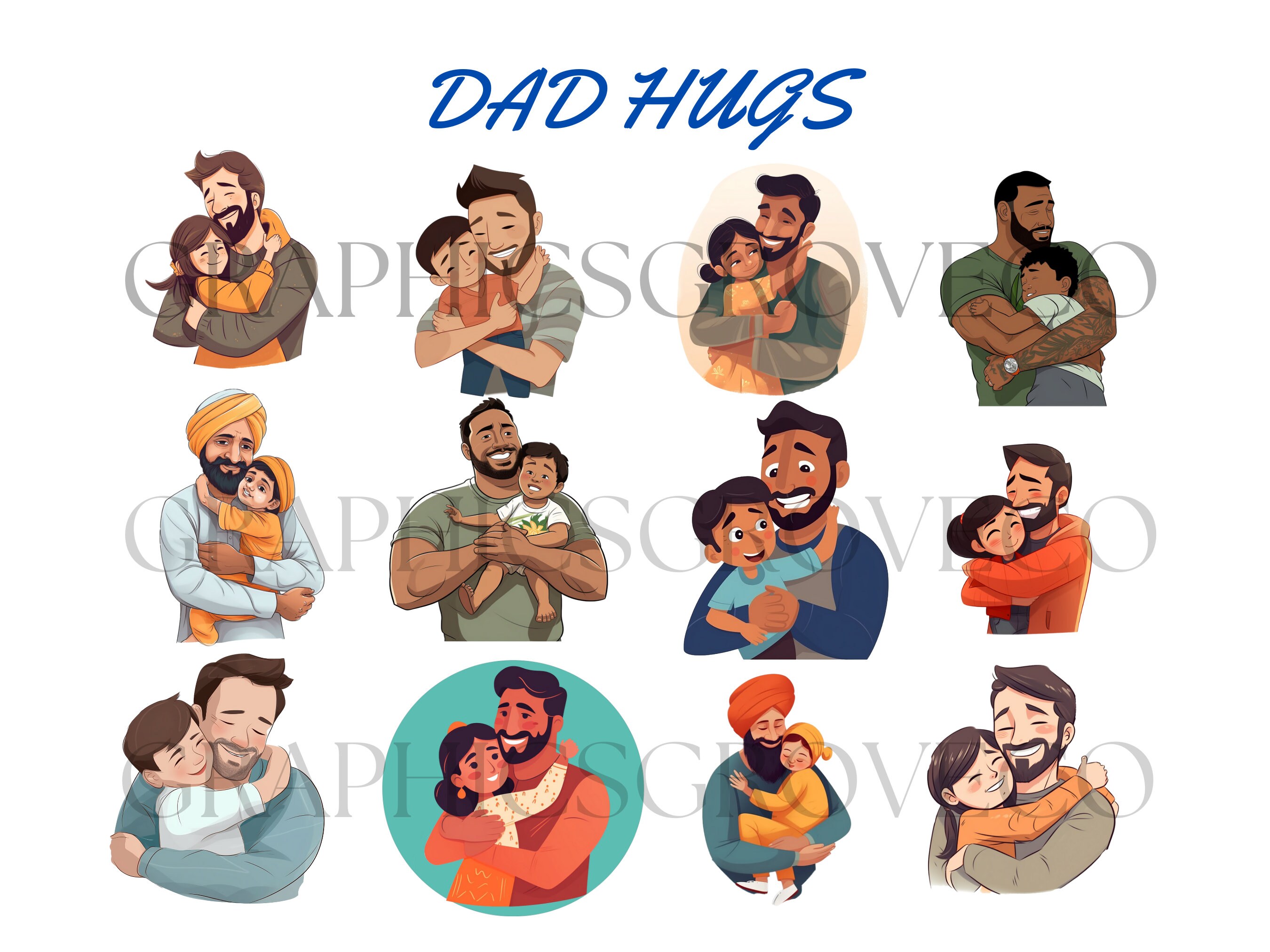 Father Day Gift Art Fathers Day Card Cute Dad Present Son Gift Daughter ...