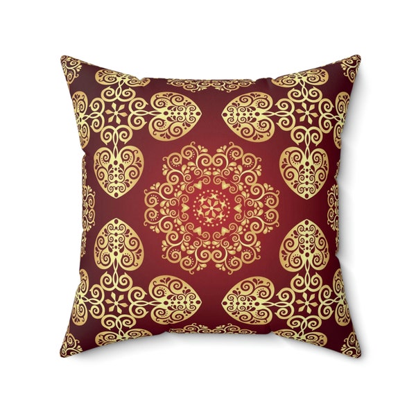 Red and Gold Pillow - Etsy