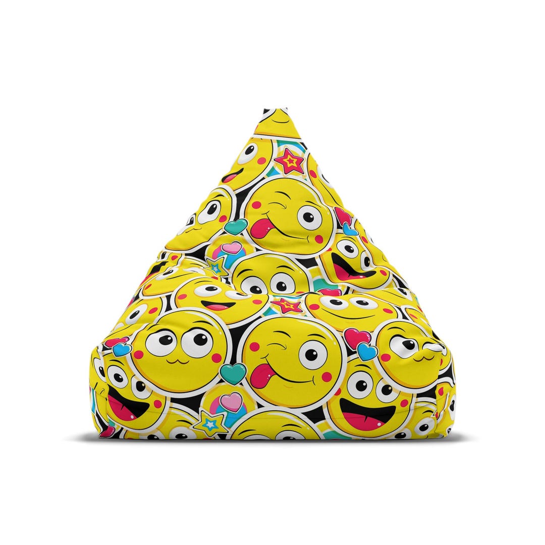 Emoji Bean Bag Chair Cover Fun Yellow Emoji Design, Home Decor, Kids Room Games Room Playroom ...