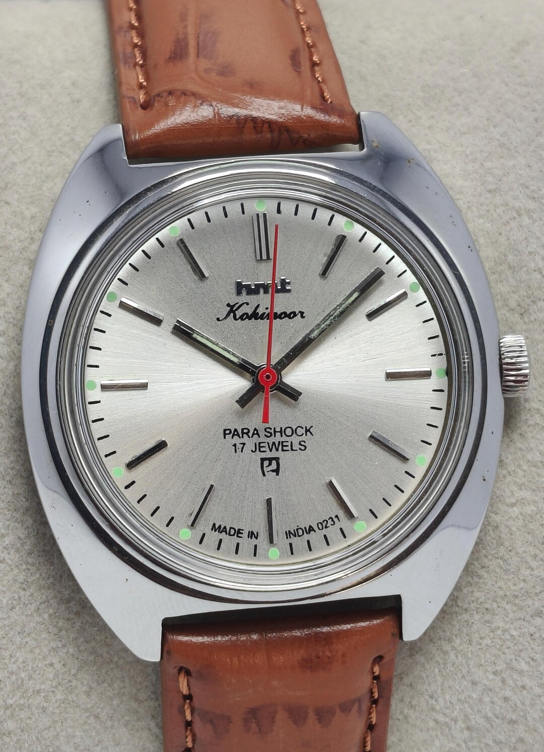 Vintage HMT Kohinoor Winding Wristwatch: Silver Dial Manual Wind Watch ...