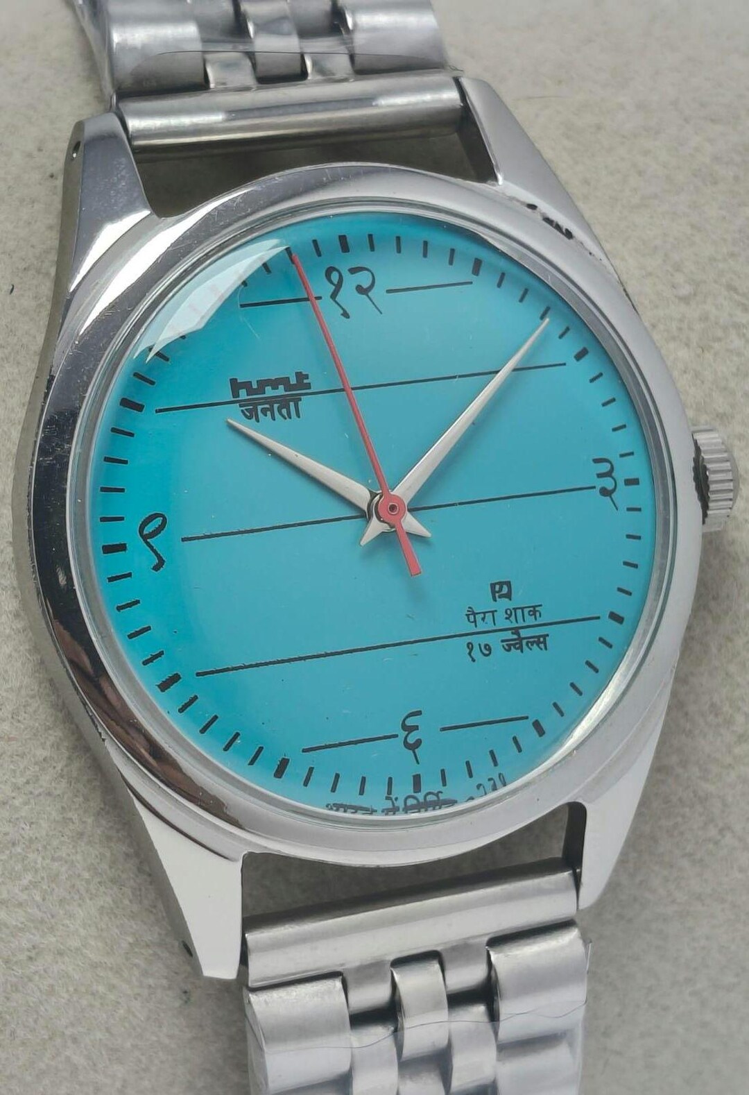 Vintage HMT Janata Wristwatch: Matt Blue Dial Manual Wind Watch - Etsy