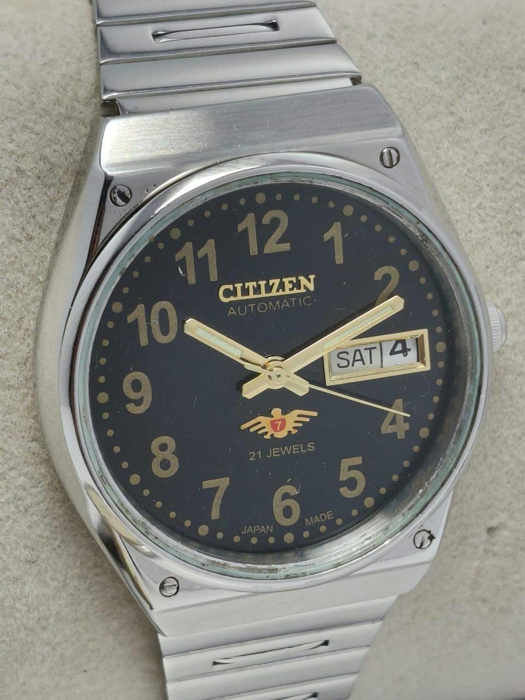 Vintage Citizen Automatic Watch: Black Dial Day/date, Japan Made - Etsy