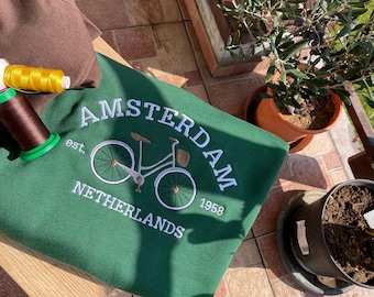 Amsterdam Embroidered Sweatshirt, Vintage Netherlands Crewneck Sweater ...