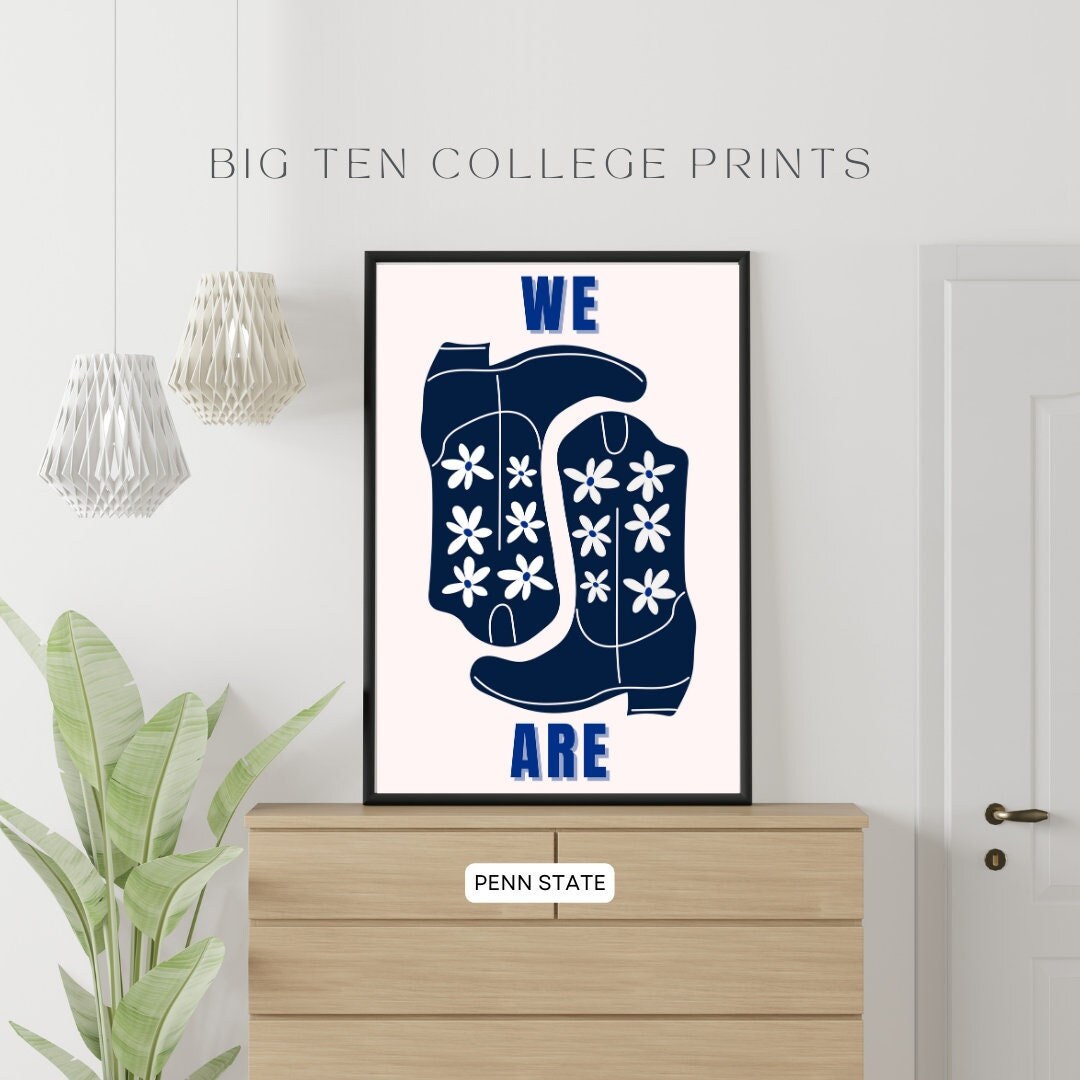 Penn State Poster, Penn State SVG, PSU, College Poster, Cowboy Boots ...