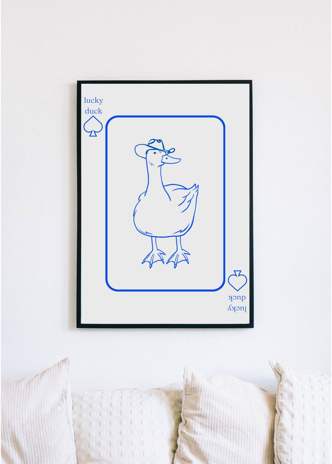 Trendy Retro Wall Art, Retro Trendy Aesthetic Print, Blue Ace Card ...