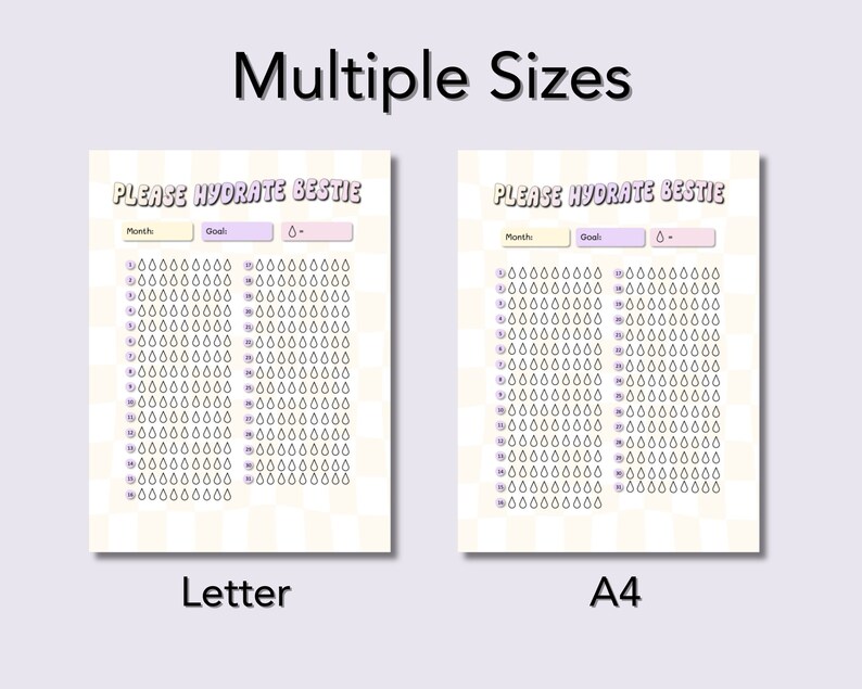 Printable Water Intake Tracker, Monthly Water Intake Tracker, Hydration ...