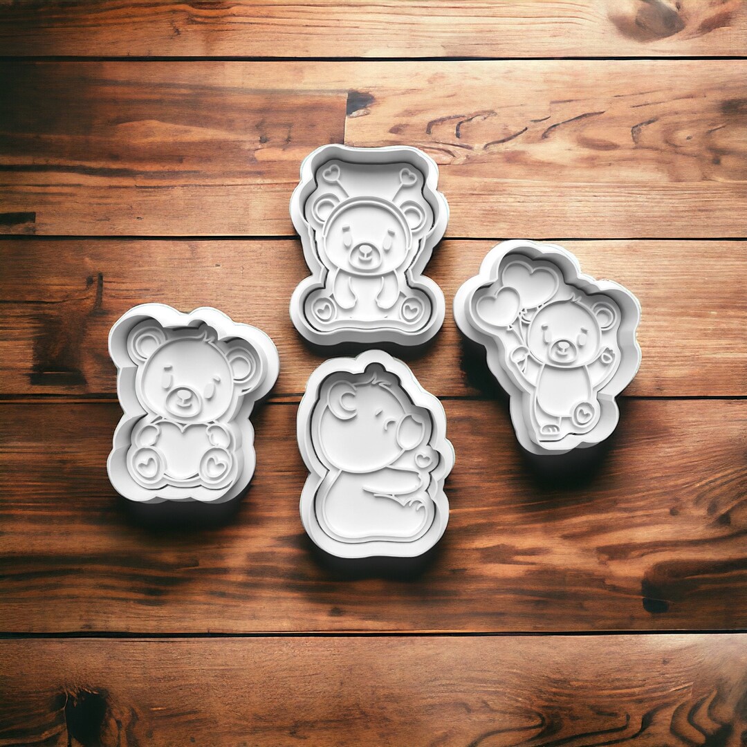 Teddy Bear Cookie Cutter Set, 8 Pieces 3.5" - Etsy