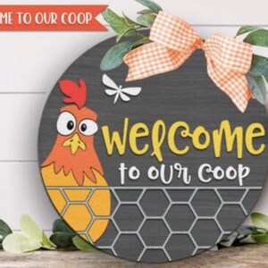 Welcome to Our Coop Door Hanger, Front Door Decor, Chicken Sign - Etsy