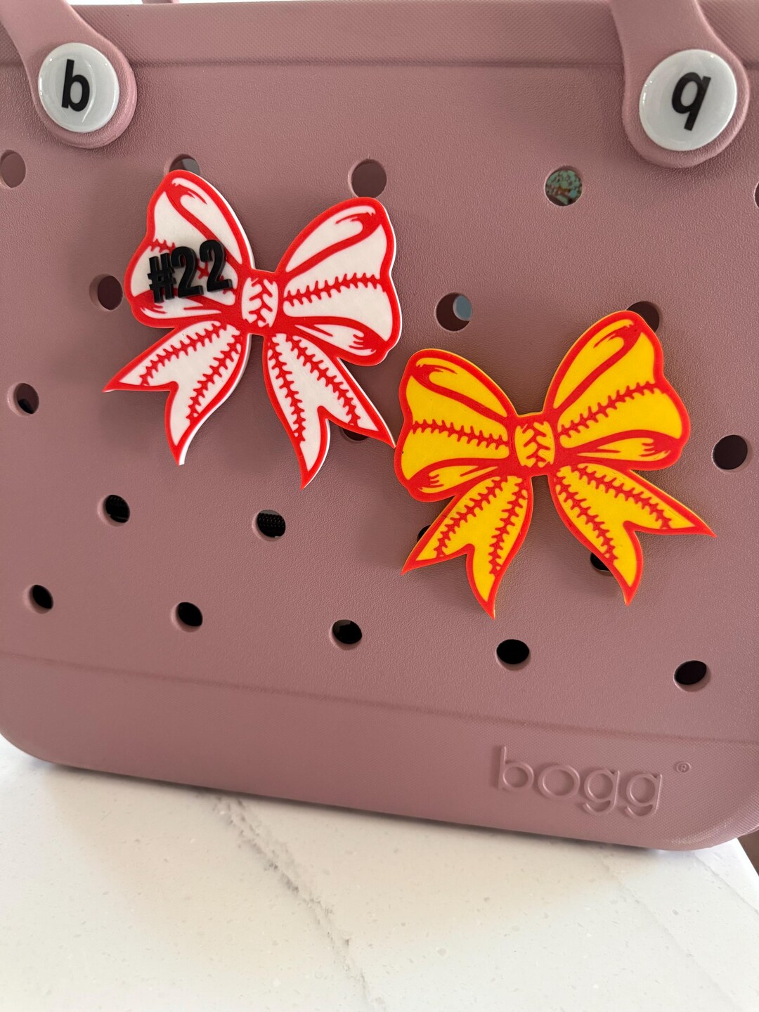Softball Bow Baseball Bow Bogg Bag Charms, Ballpark Bag, Bogg Bag ...