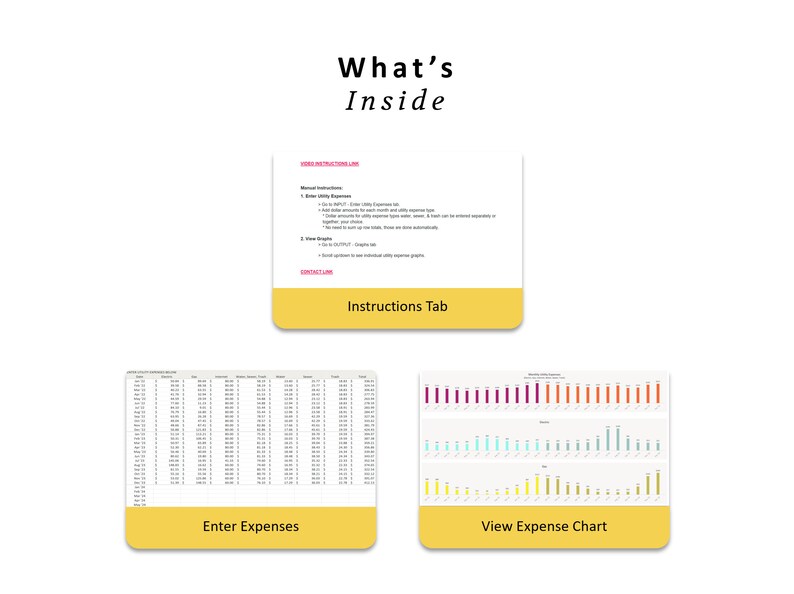 Monthly Utility Expense Tracker Light Mode Spreadsheet Expense Tracking ...