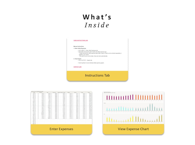 Monthly Utility Expense Tracker Light Mode Spreadsheet | Expense ...