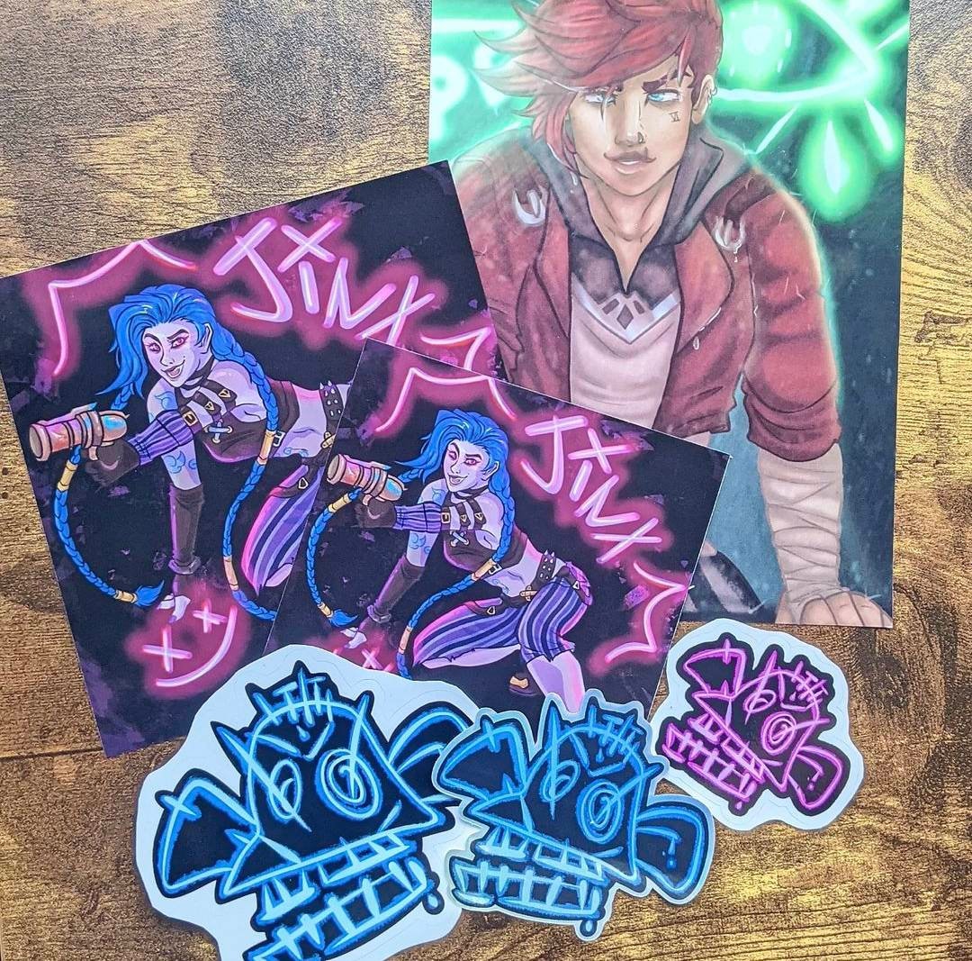 Arcane Vi Jinx Merchandise, Jinx Symbol Sticker, Holographic Jinx ...