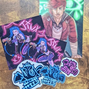 Arcane Vi Jinx Merchandise, Jinx Symbol Sticker, Holographic Jinx ...