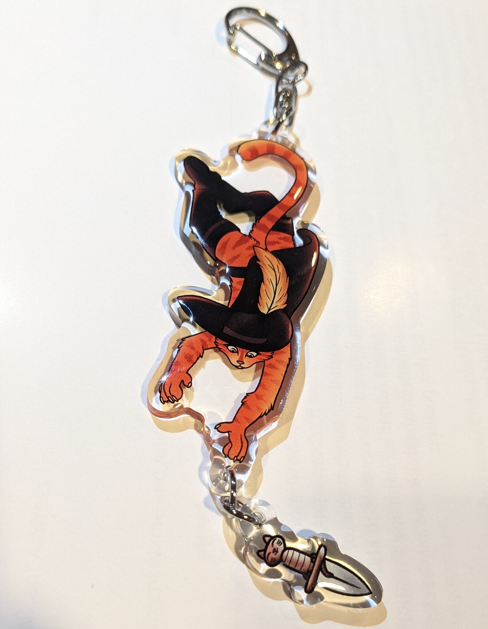 Puss in Boots Keychain Puss and Gatito Blade Connecting Keychain Charm ...