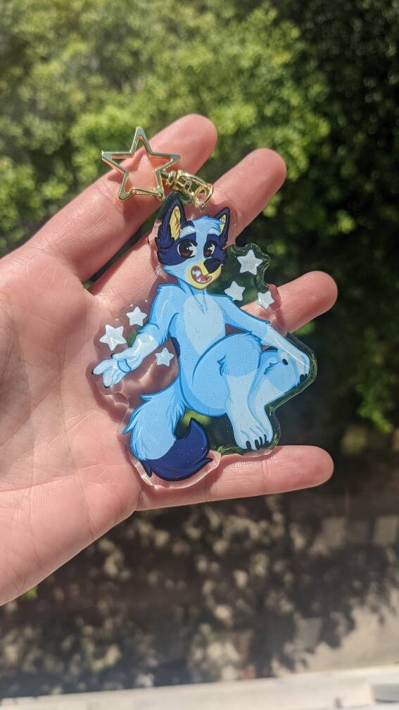 Bluey and Bingo Keychain Acrylic Charm - Etsy