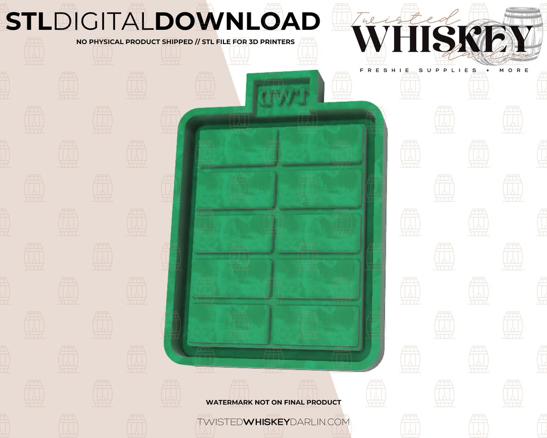 XL Basic Wax Bar Melt // 3D Print File // STL // Wax Tart Mold ...