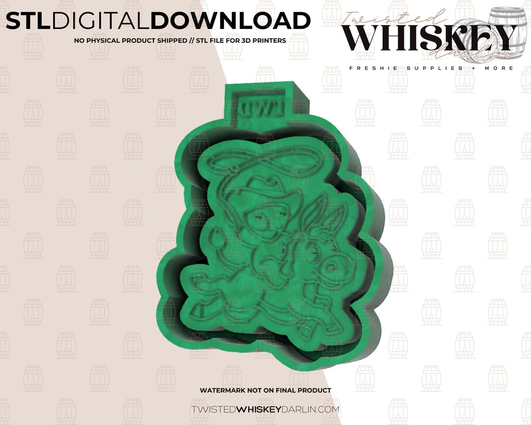 OUTLINE Alien Cowboy on a Donkey // 3D Print File // STL // Freshie ...
