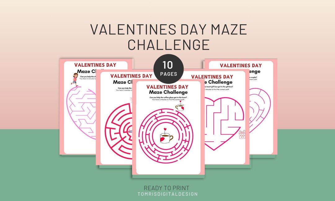 Valentines Day Mazes for Kids, Montessori Cards, Educational Flash ...