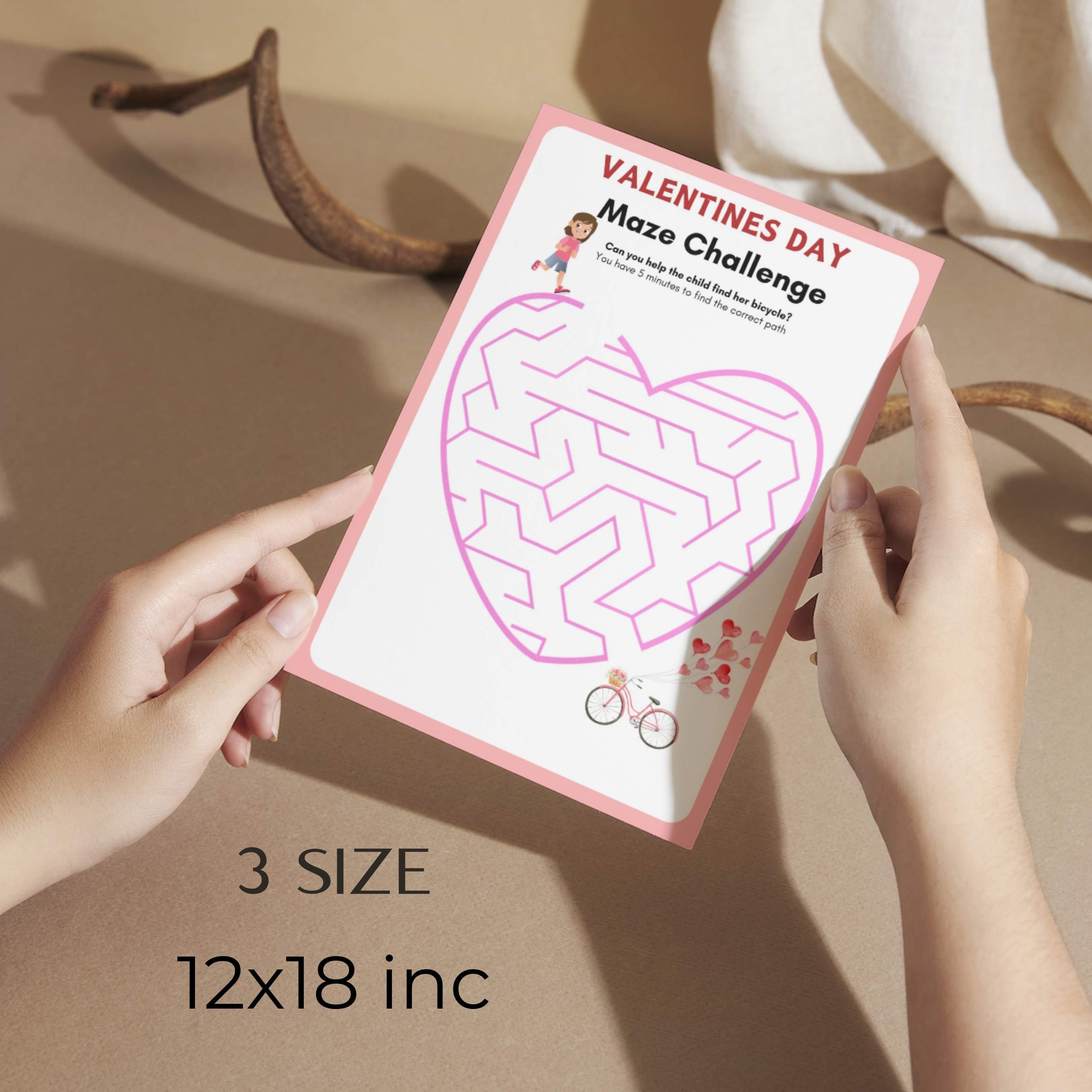 Valentines Day Mazes for Kids, Montessori Cards, Educational Flash ...