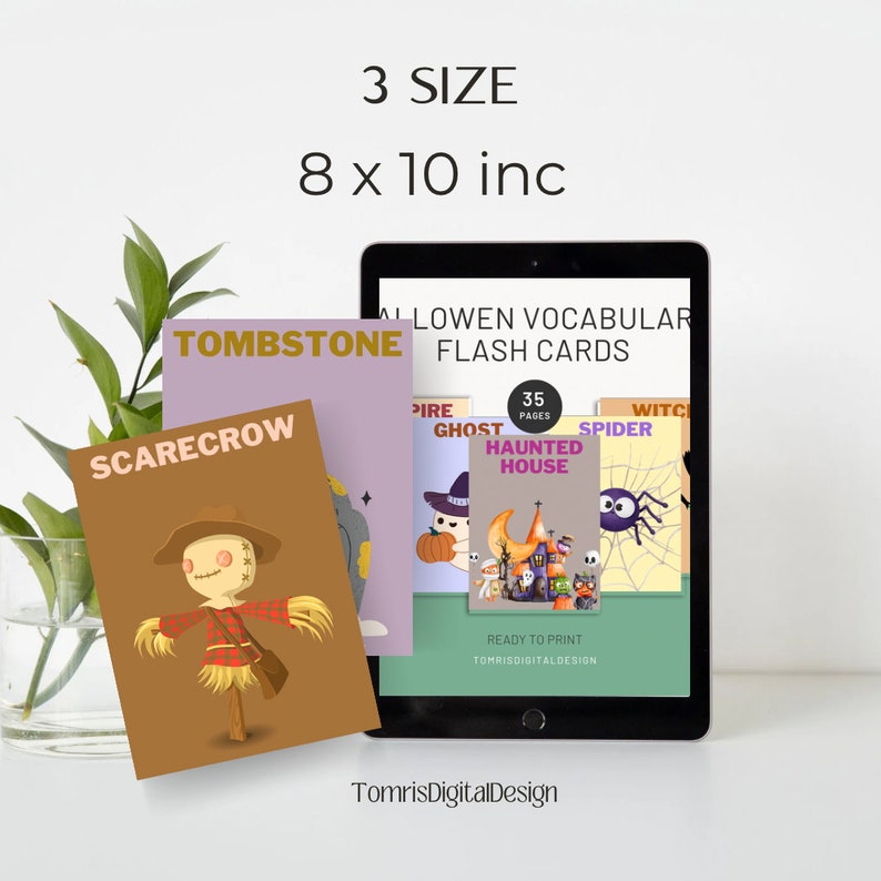 35 Halloween Educational Vocabulary Flash Cards for Kids, Halloween ...