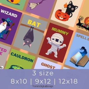35 Halloween Educational Vocabulary Flash Cards for Kids, Halloween ...