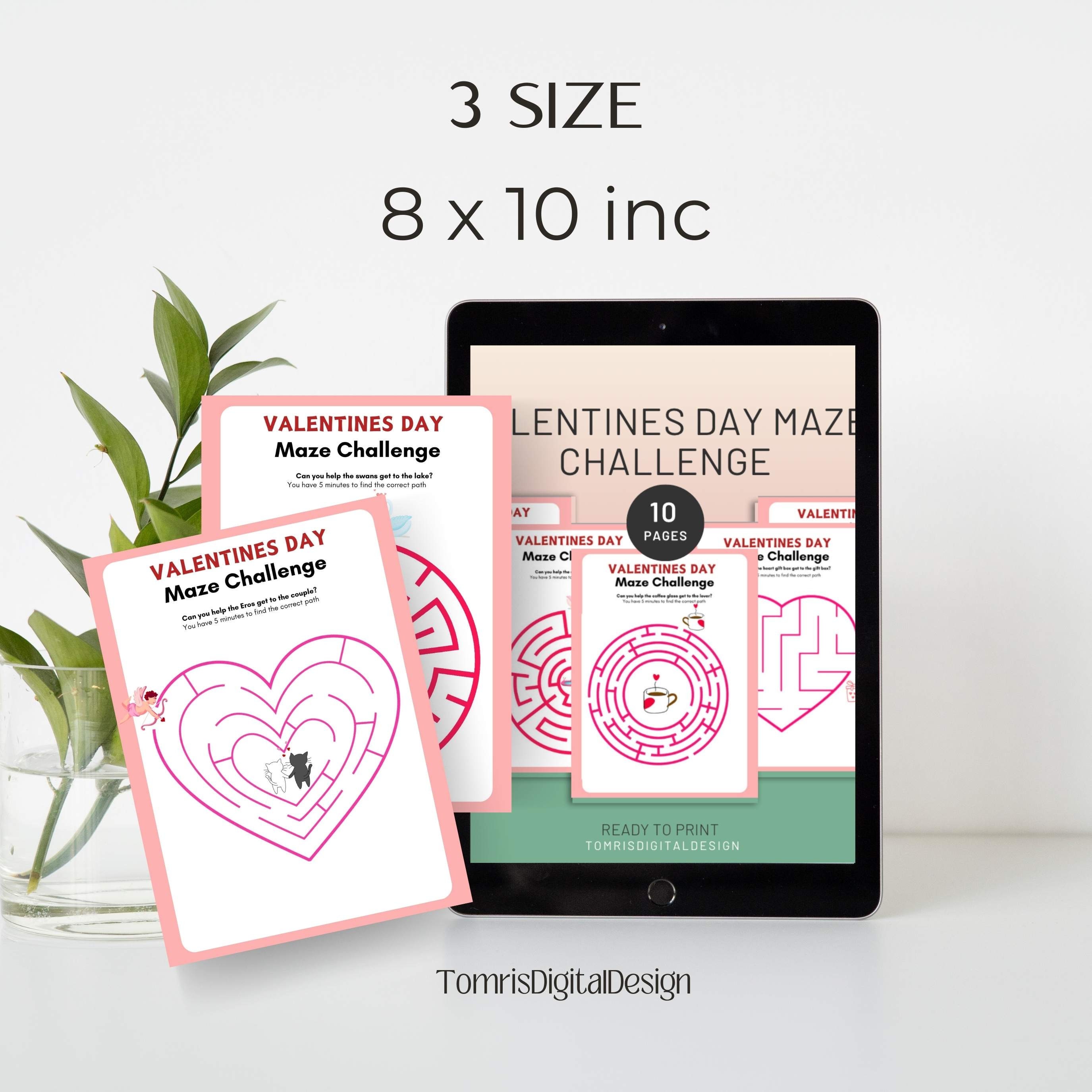 Valentines Day Mazes for Kids, Montessori Cards, Educational Flash ...