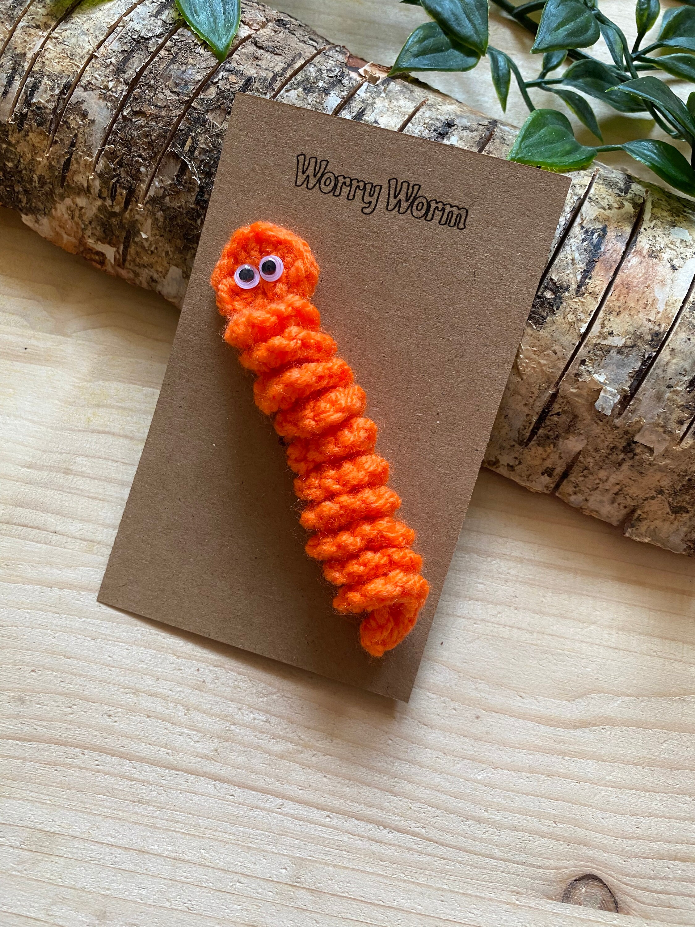 Worry Worm Keyring Worry Worm crochet Gift Buddy Worm Stress Toy Fidget ...
