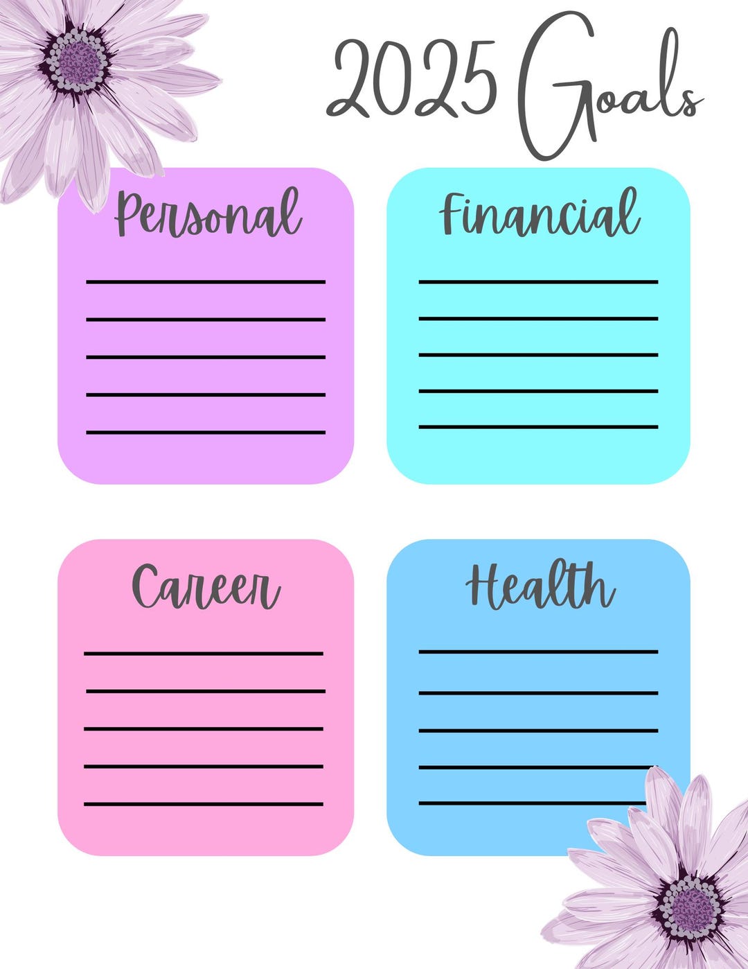 2025 Goals Printout - Etsy