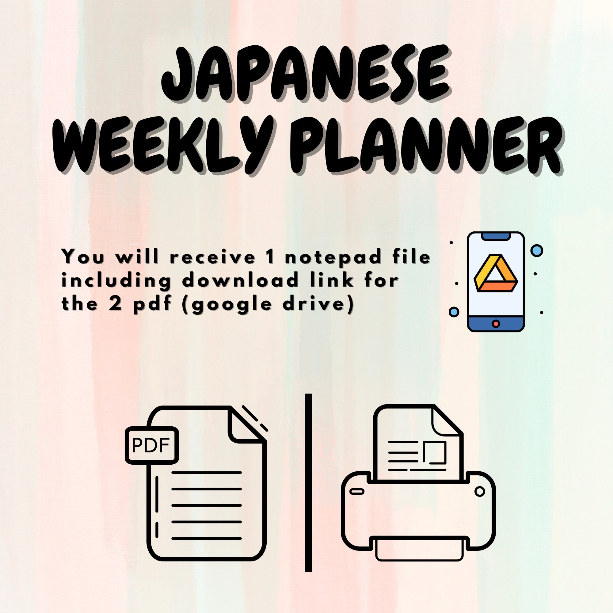 Weekly Planner, Japanese Weekly Planner, Digital Planner, Printable ...