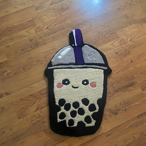 Handmade Boba Tea Tufted Rug Acrylic Yarn, Non-slip Backing, 32x20 ...