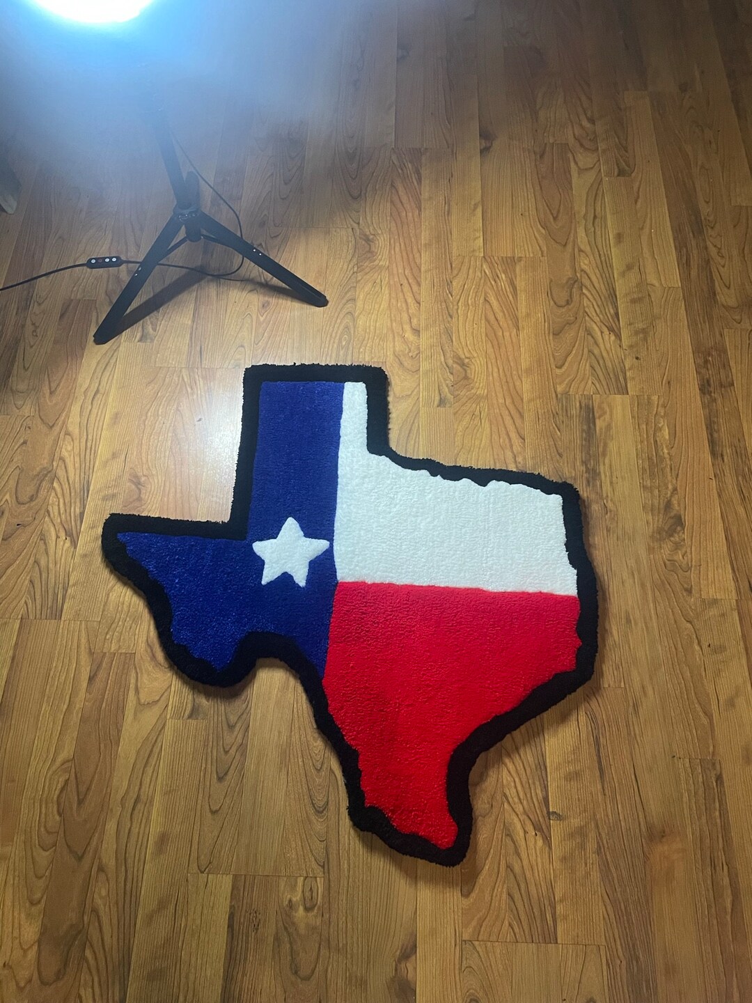 Handmade Texas State Flag Rug Tufted Acrylic Yarn Rug 30x30 Non-slip ...