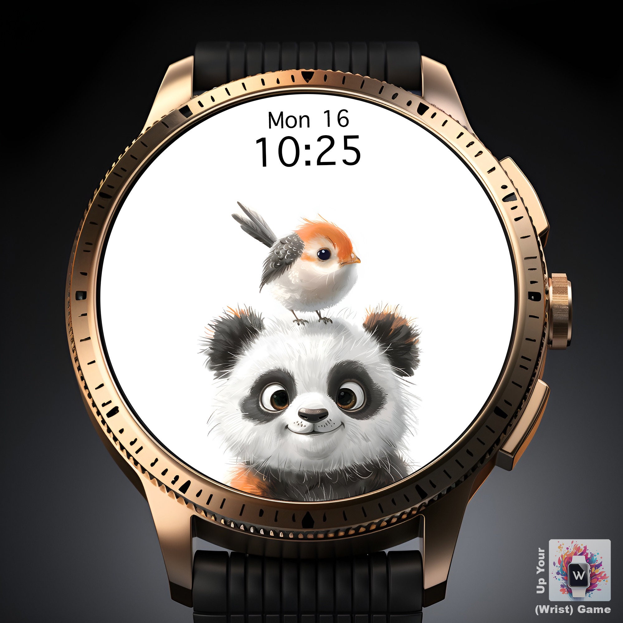 Cute Panda Apple Watch Wallpaper, Panda Bear Smartwatch Background ...