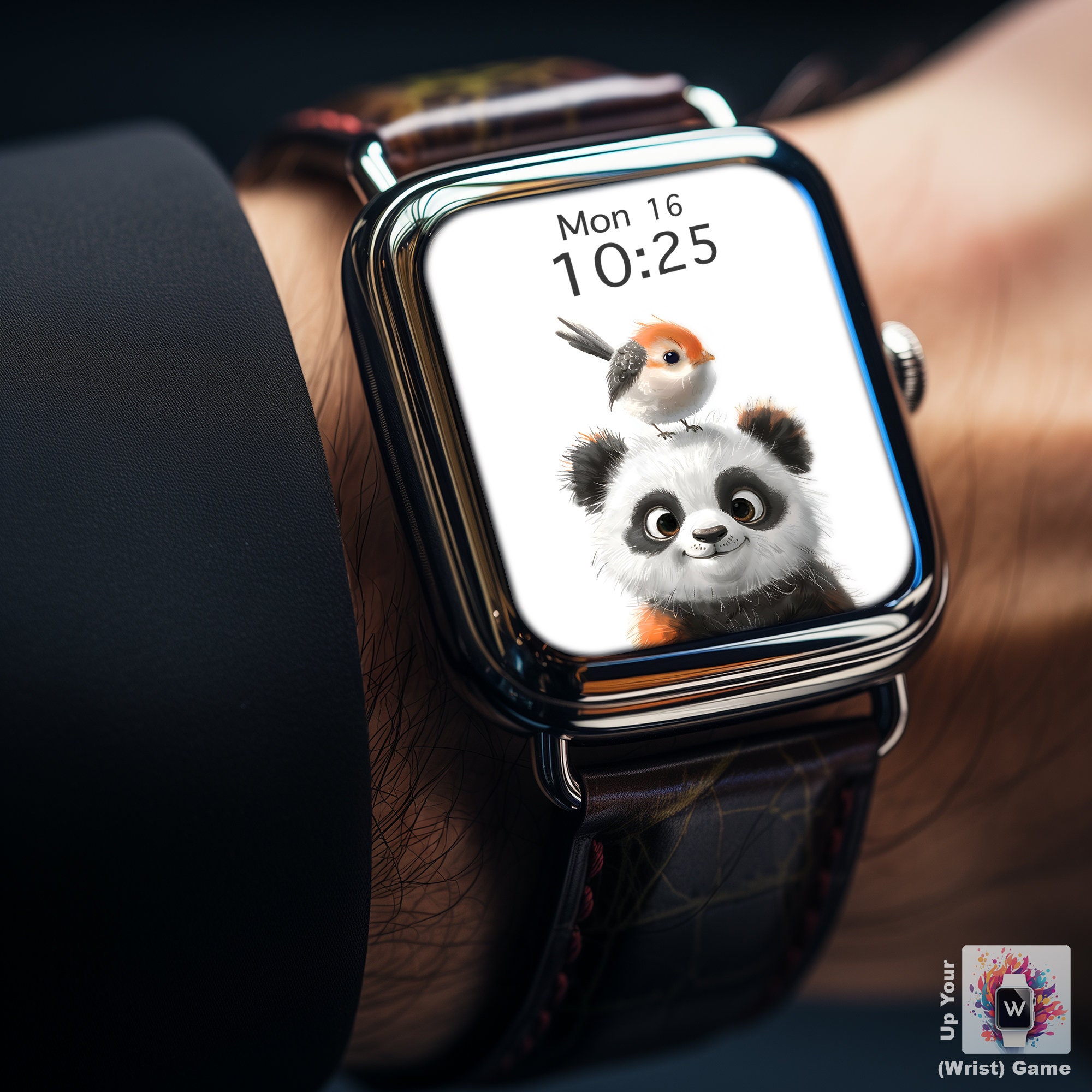 Cute Panda Apple Watch Wallpaper, Panda Bear Smartwatch Background ...