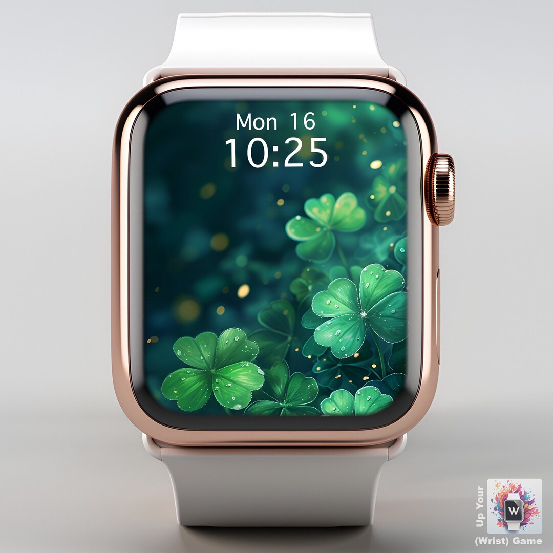 Shamrock Apple Watch Background, Illustrated Smartwatch Wallpaper ...