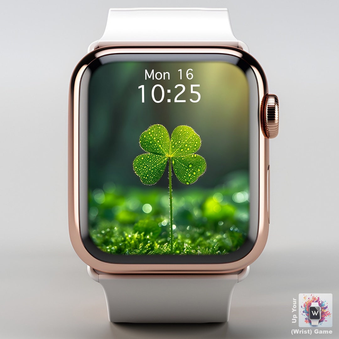 St. Patrick's Day Apple Watch Wallpaper, Shamrock Smartwatch Background ...