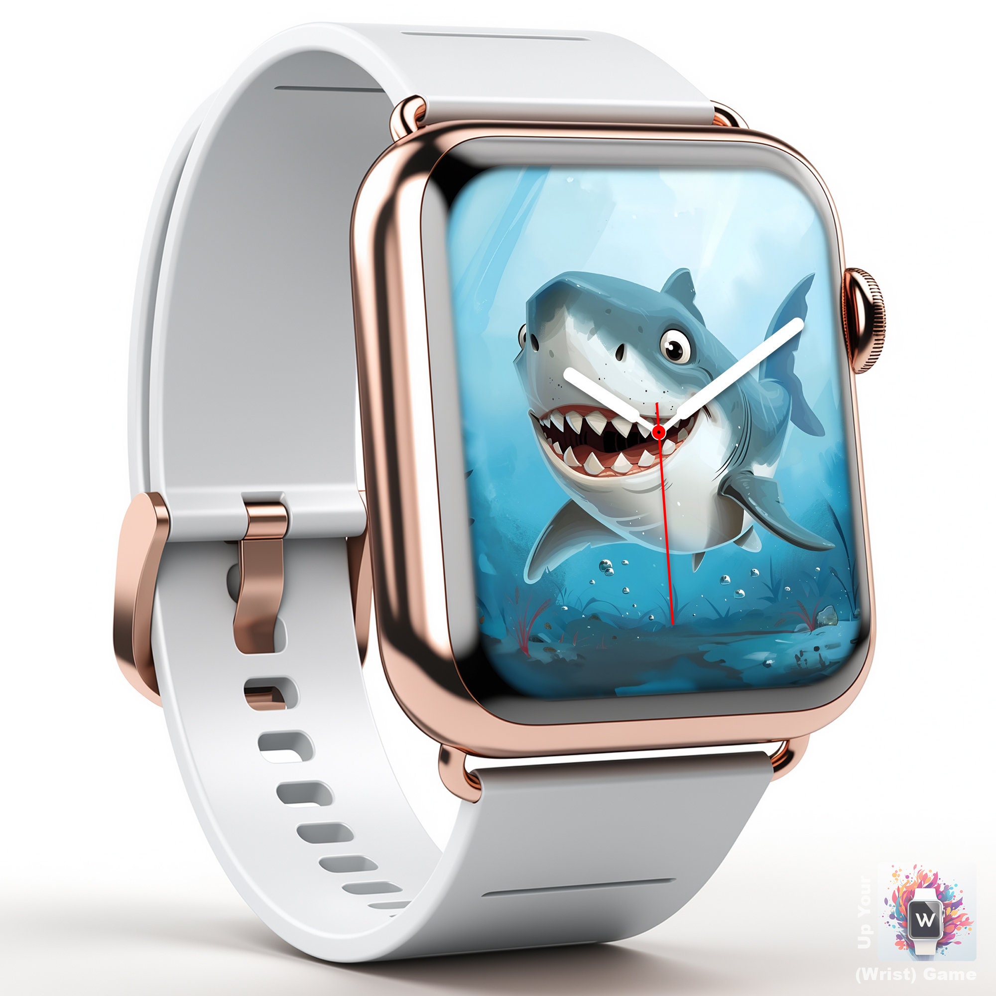 Cute Shark Cartoon Apple Watch Face Wallpaper, Smartwatch Background ...